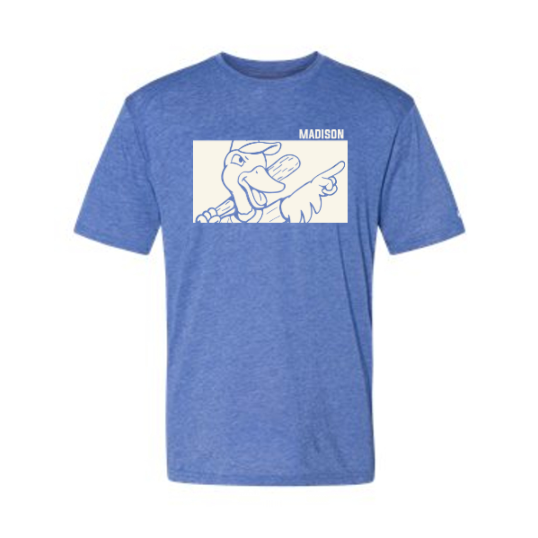 Adult - T-Shirt Dri-Fit, Heather Blue, Maynard Block | Madison Mallards ...