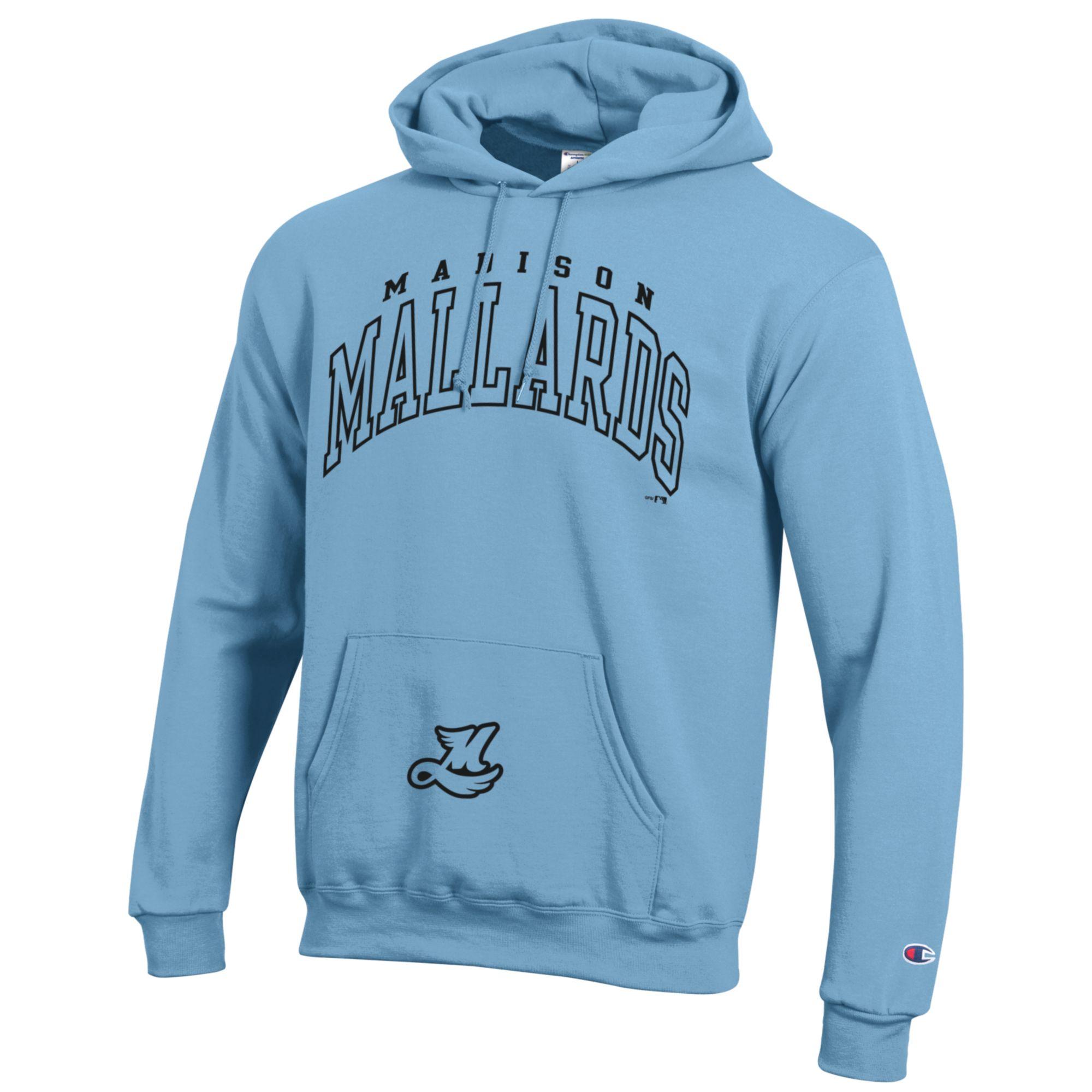 Adult - Hoodie Light Blue, Mallards Arch, Pocket Motion M | Madison ...