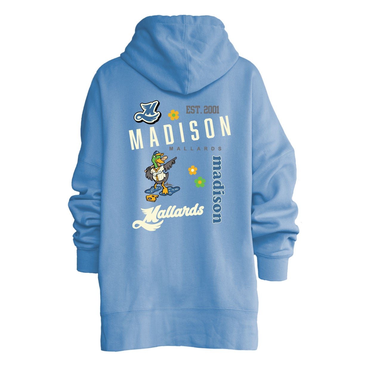 Women's - Hoodie Lake Blue, Multi Logo | Madison Mallards Baseball Team ...