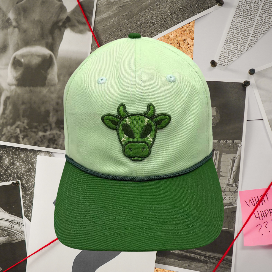 Hat - Adjustable Rope Green, Space Cows | Madison Mallards Baseball Team Store
