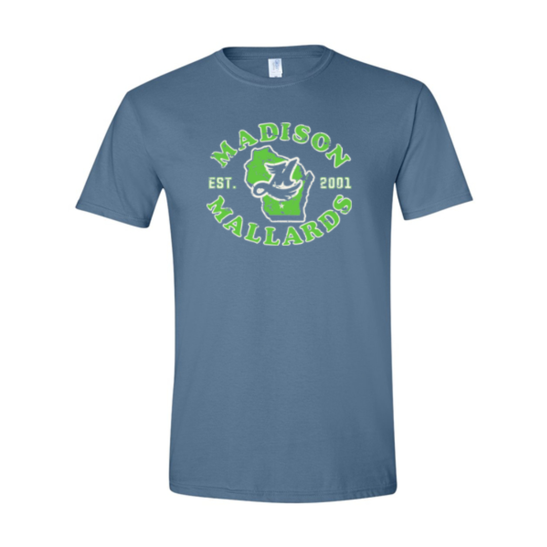 Adult - T-shirt Blue/Green, Madison Mallards | Madison Mallards ...